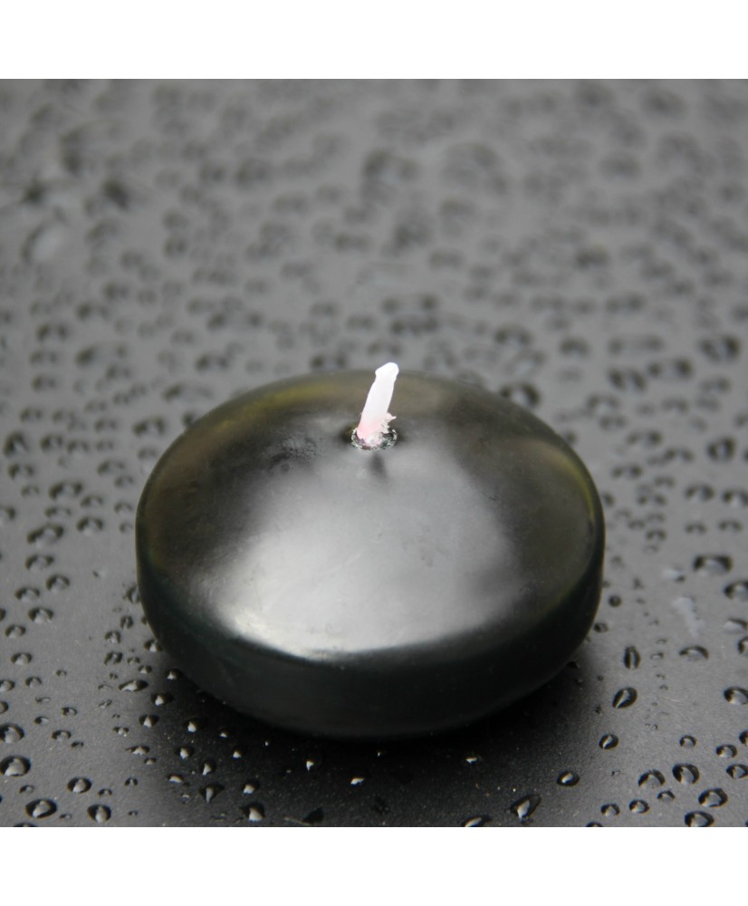 Bougie galet flottant Noir - Elouane par Une parenthèse bougie